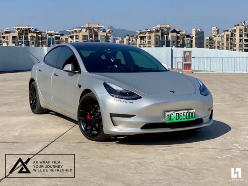 特斯拉 Model 3｜AX-PET亚面电镀金属黑